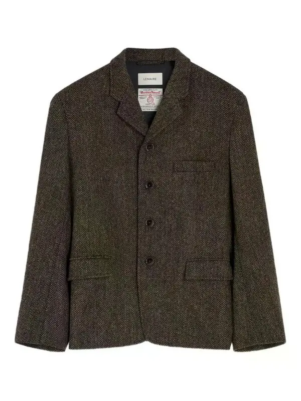LEMAIRE Herringbone-pattern Single-breasted Blazer