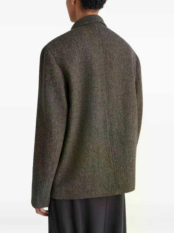 LEMAIRE Herringbone-pattern Single-breasted Blazer