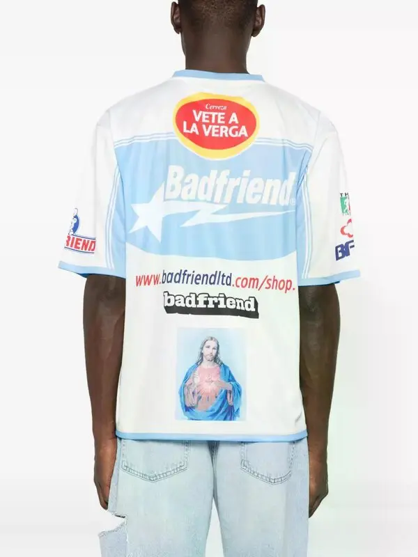 BADFRIEND Graphic-print Panelled T-shirt