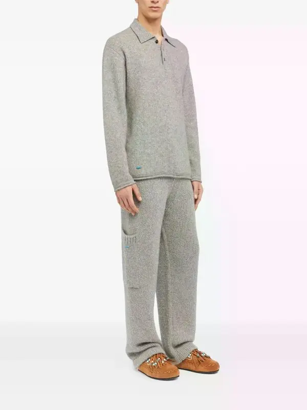 Alanui Cashmere Blend Polo Shirt - Grey