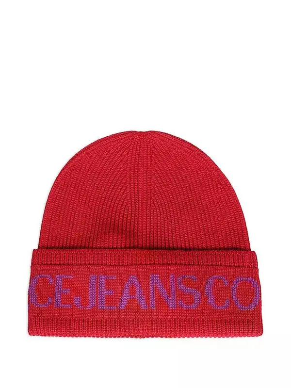 Versace Logo-detail Beanie - Red