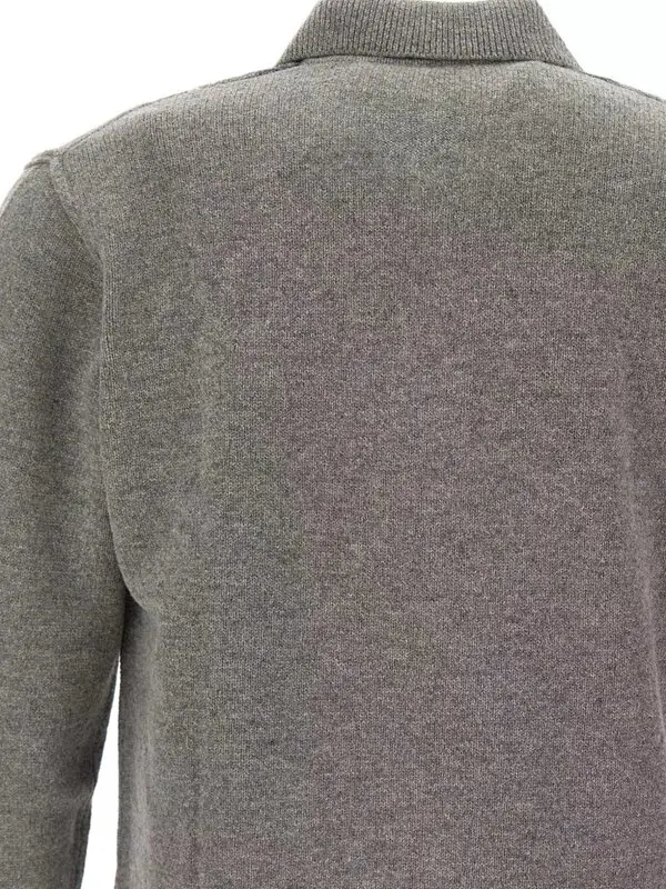 PAOLO PECORA Geometric-pattern Polo-neck Sweater