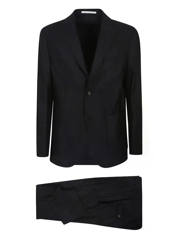 Eleventy Drawstring Single-breasted Suit - Black