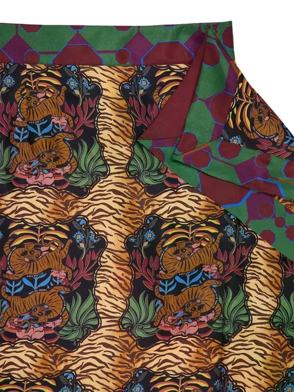 PAULA Tiger-print Wrap Skirt