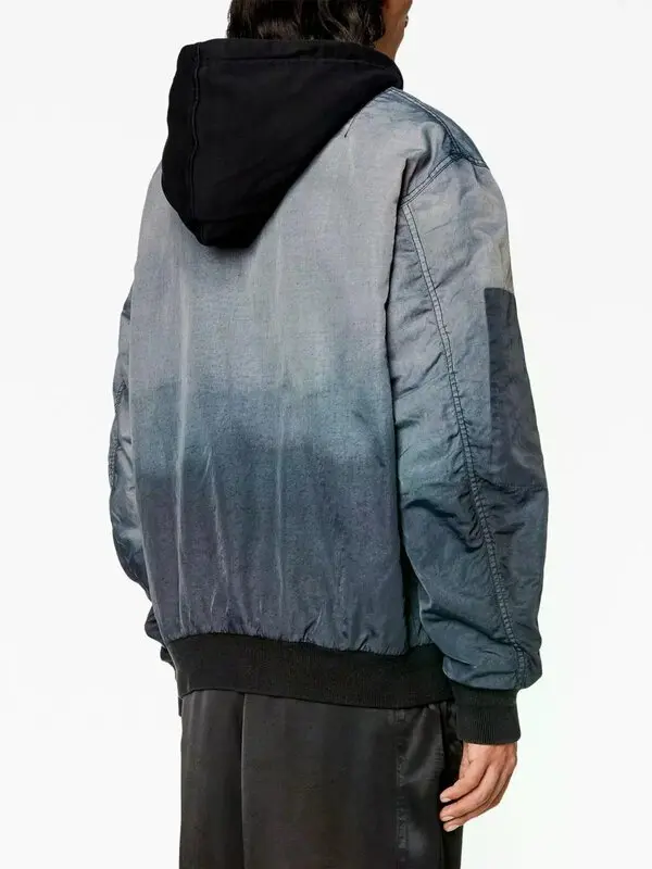 DIESEL® Ombré Effect Hooded Bomber Jacket