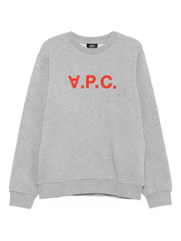 A.p.c. Logo-embroidered Crew-neck Sweatshirt - Grey