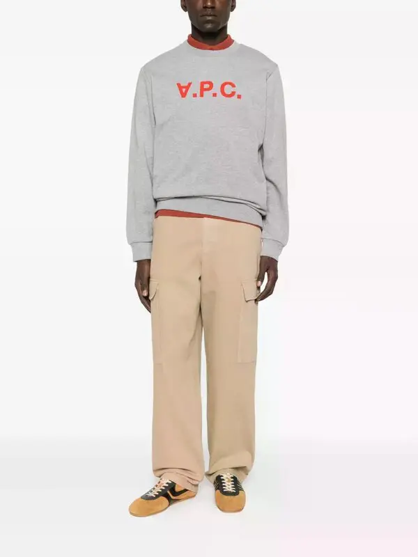 A.p.c. Logo-embroidered Crew-neck Sweatshirt - Grey