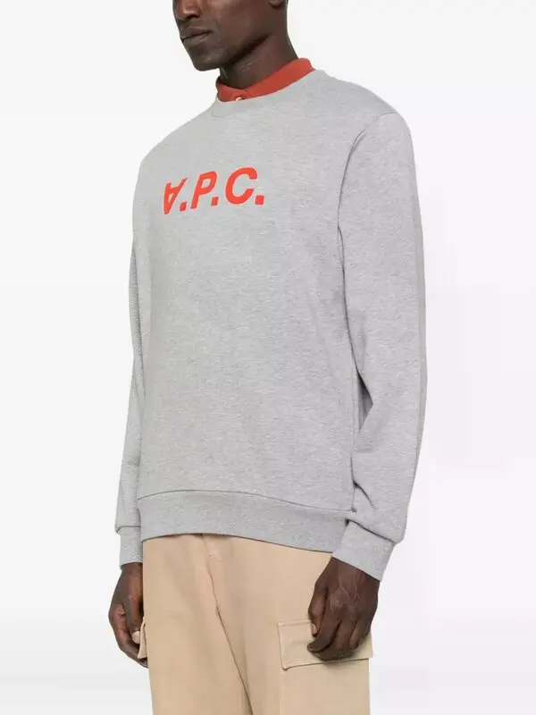 A.p.c. Logo-embroidered Crew-neck Sweatshirt - Grey