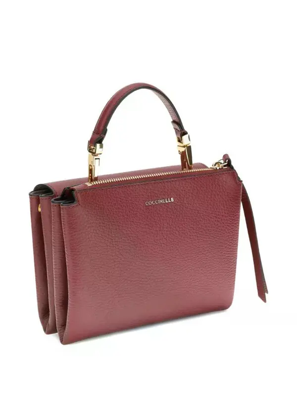 COCCINELLE Small Grained Leather Arlettis Tote Bag - Red