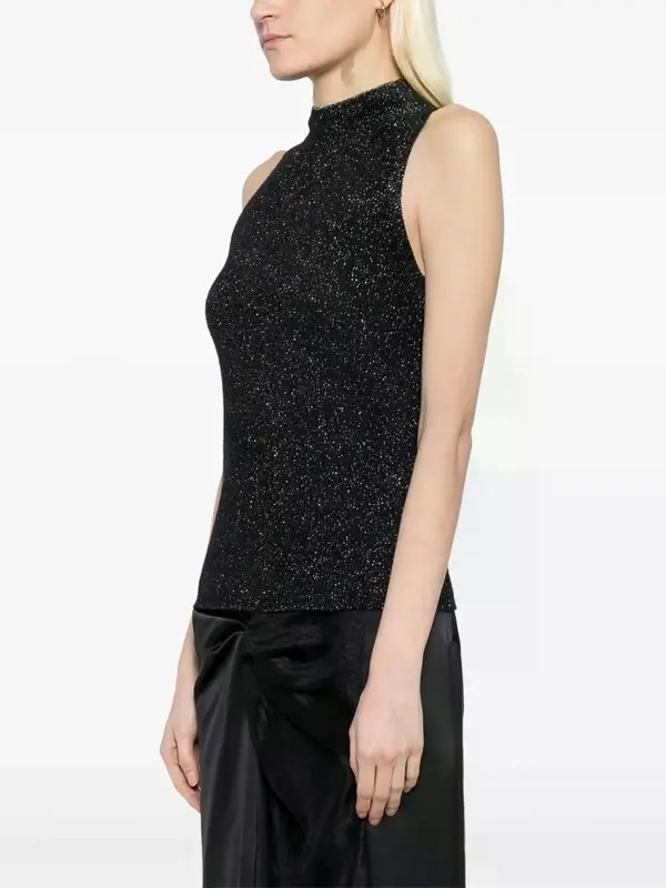 Vince Mock-neck Glitter Top