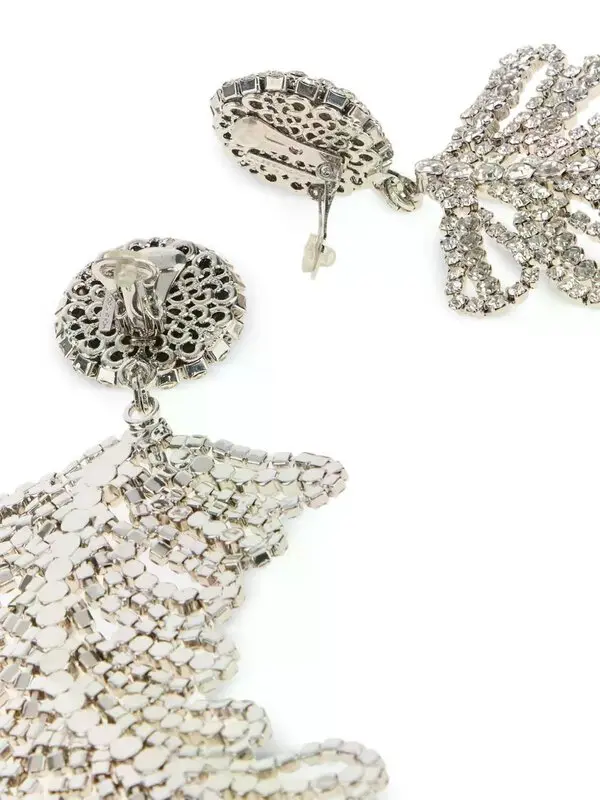 Alessandra Rich Crystal-embellished Feather Earrings