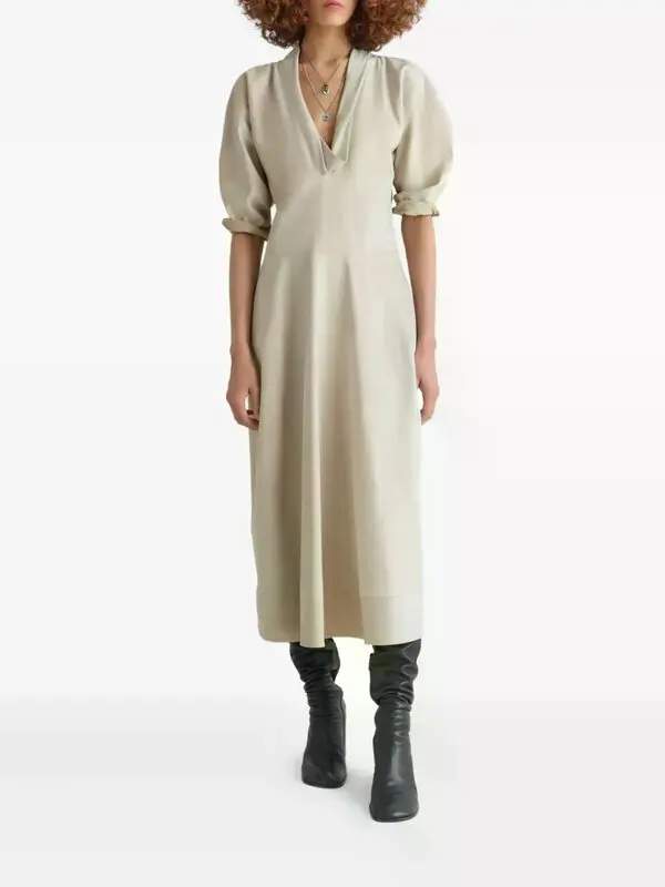 LEMAIRE Draped V-neck Midi Dress