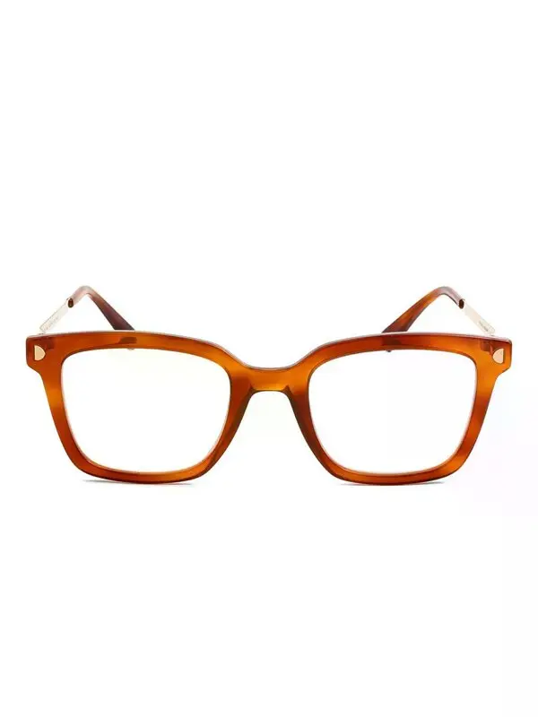 Mykita Square Frame Glasses With Gold-tone Detailing - Orange