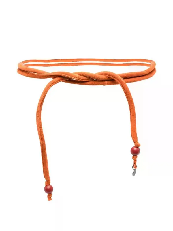 NIU Knotted Beaded Belt - Orange