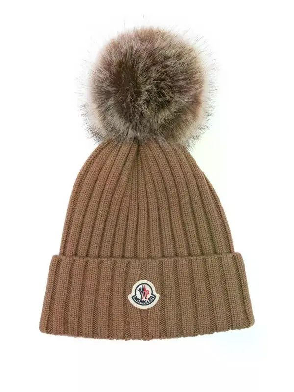 Moncler Wool Beanie - Brown