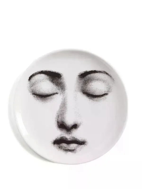 FORNASETTI Face-print Porcelain Decorative Plate - White