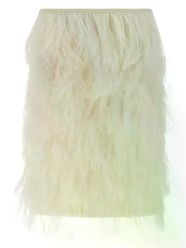 Attico Mini Skirt With Feather Embellishments