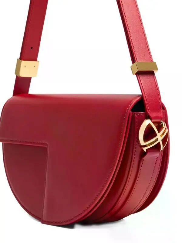 PATOU Le Half-moon Leather Shoulder Bag - Red