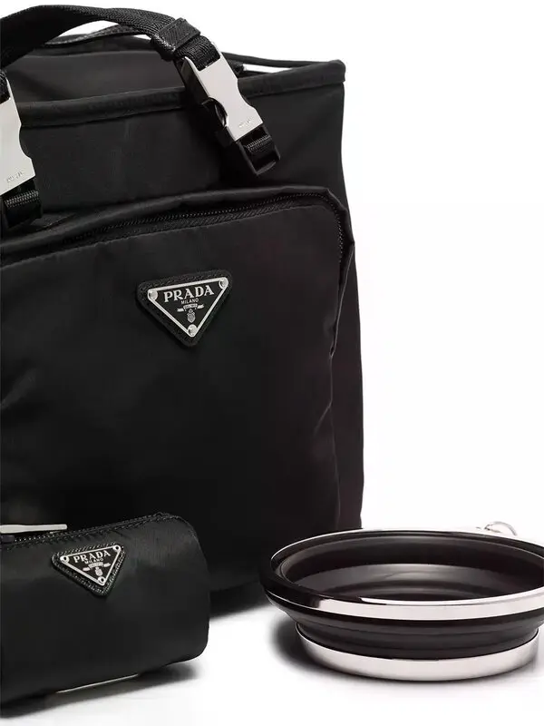 Prada Re-nylon Logo Plaque Pet Carrier