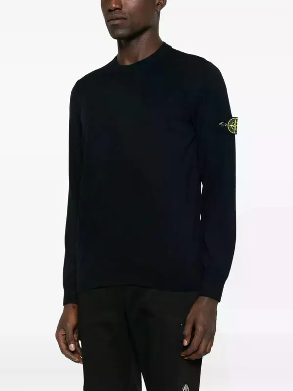 Stone Island Crew-neck Sweater With Logo Patch