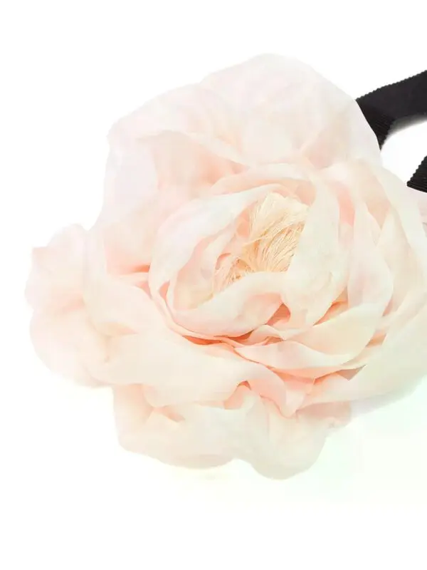 PARLOR Silk-flower Choker Necklace - Pink