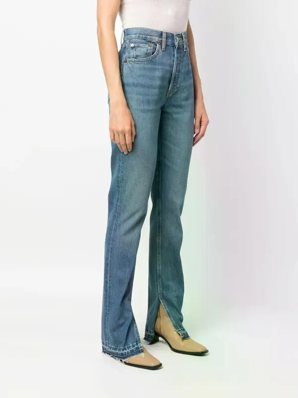 RE/DONE Ankle-slit High-waisted Jeans