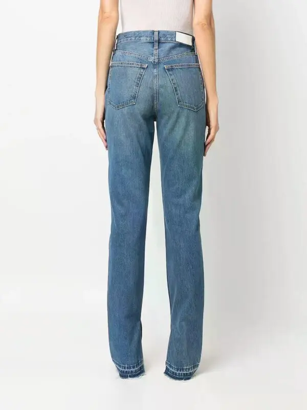 RE/DONE Ankle-slit High-waisted Jeans