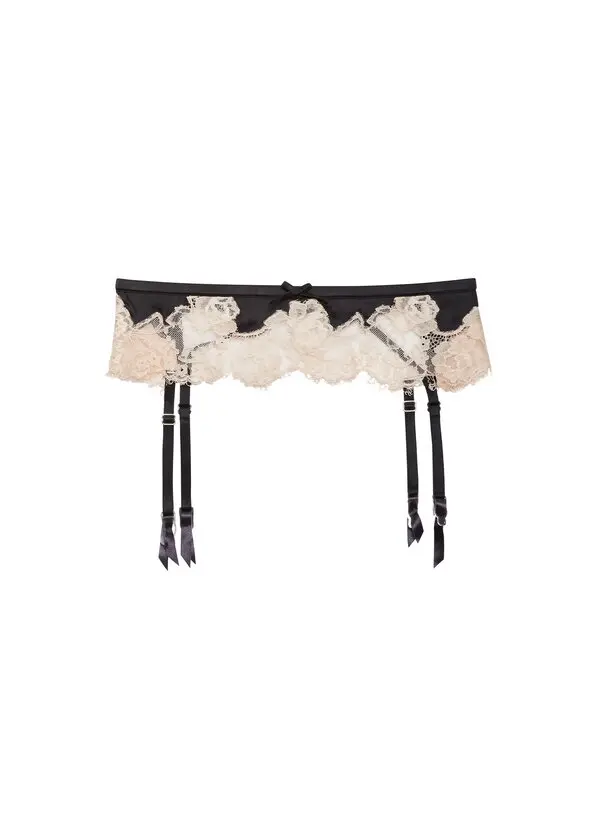 Fleur Du Mal Juliet Lace Garter Belt - Black