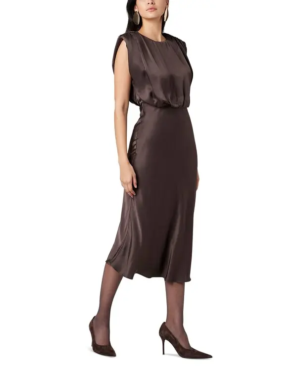 TOCCIN Floral Blouson Midi Dress