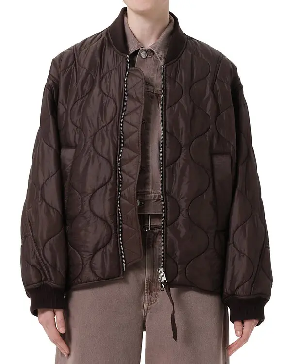 AGOLDE Isla Quilted Jacket - Bourbon