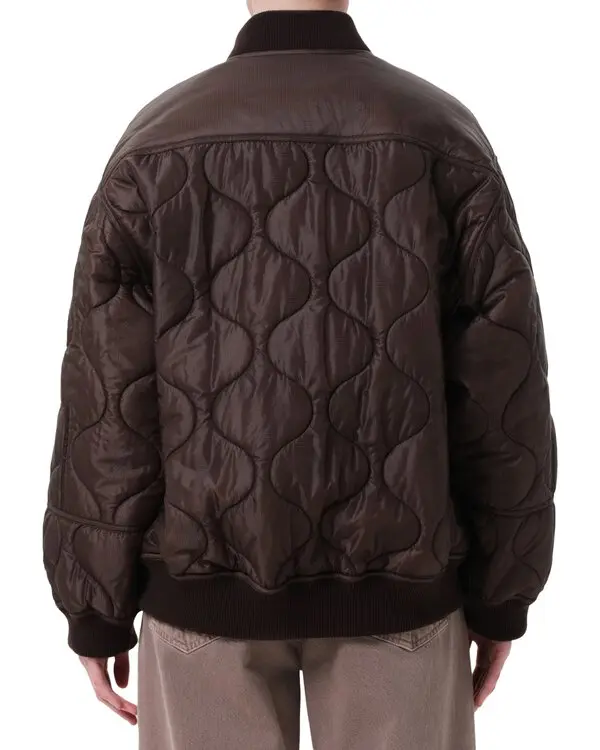 AGOLDE Isla Quilted Jacket - Bourbon