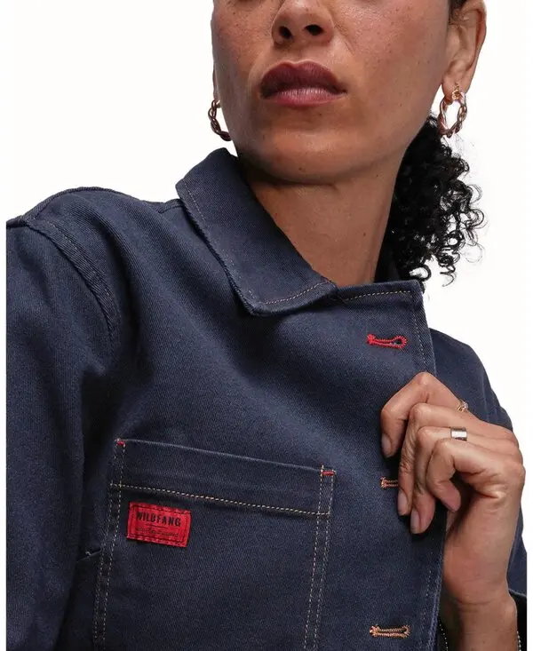 WILDFANG Essential Denim Utility Jacket - Navy