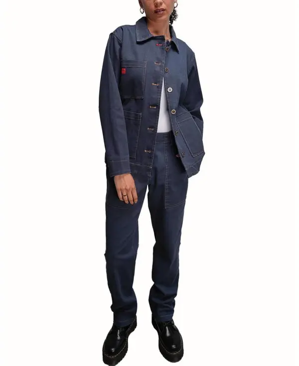 WILDFANG Essential Denim Utility Jacket - Navy