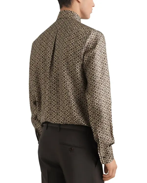 Dolce & Gabbana Long Sleeve Printed Silk Shirt - Medium