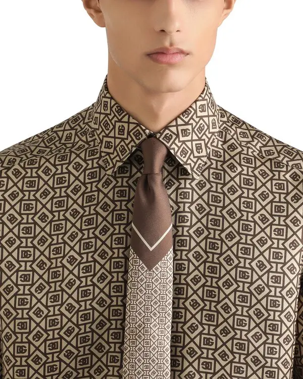 Dolce & Gabbana Long Sleeve Printed Silk Shirt - Medium