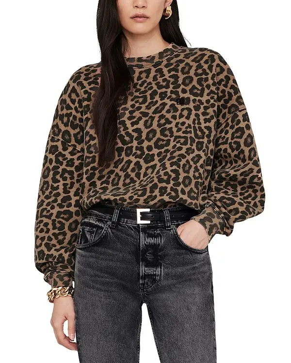 ANINE BING Miles Print Sweatshirt - Leopard