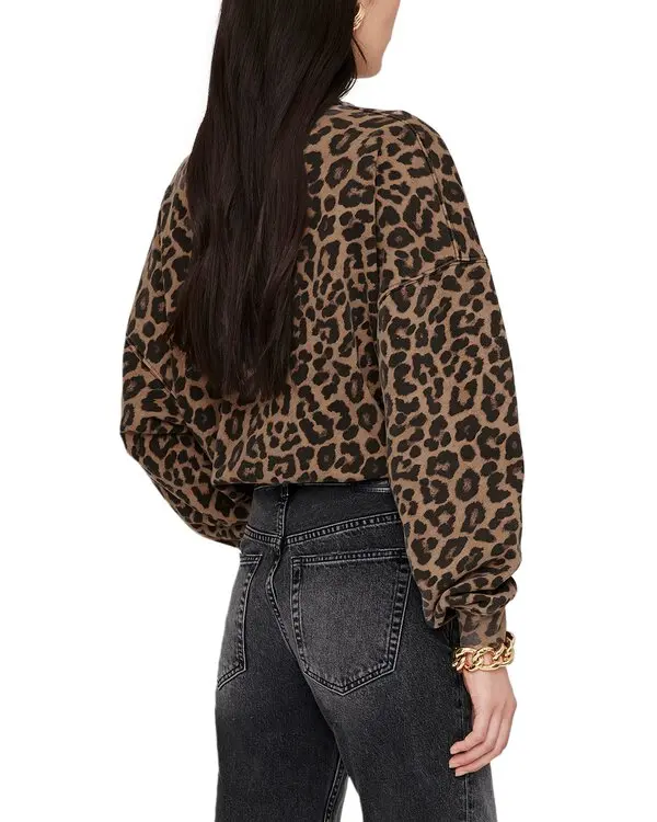ANINE BING Miles Print Sweatshirt - Leopard