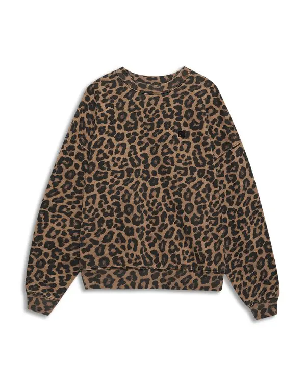 ANINE BING Miles Print Sweatshirt - Leopard