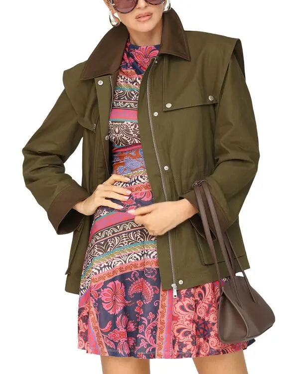Avec Les Filles Utility Anorak With Combo And Shoulder Bias Flange