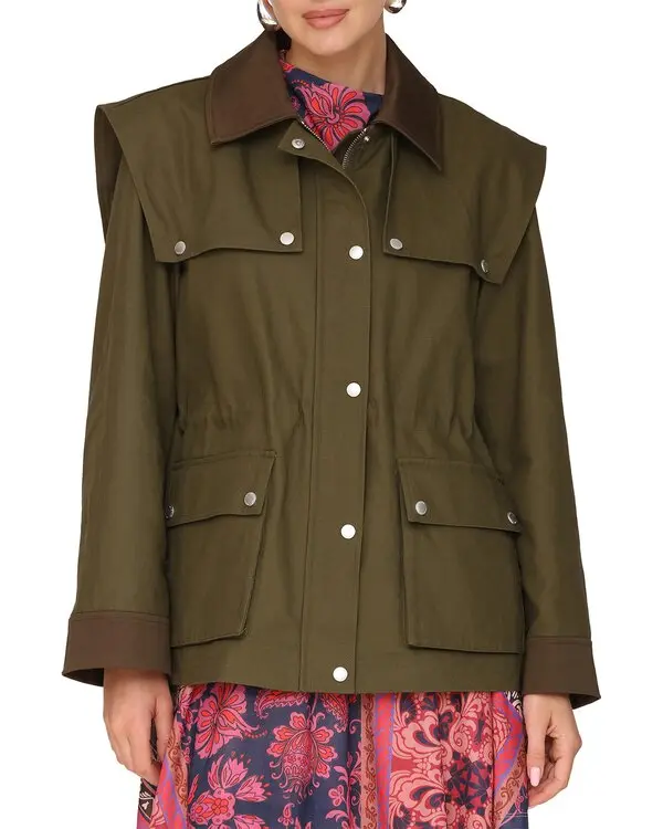 Avec Les Filles Utility Anorak With Combo And Shoulder Bias Flange