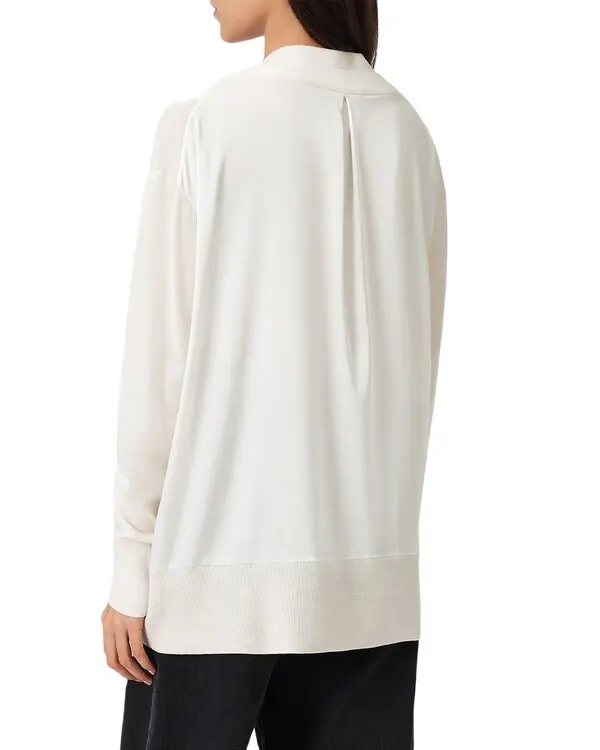 ALLSAINTS Bern Paneled V-neck Sweater - Chalk White