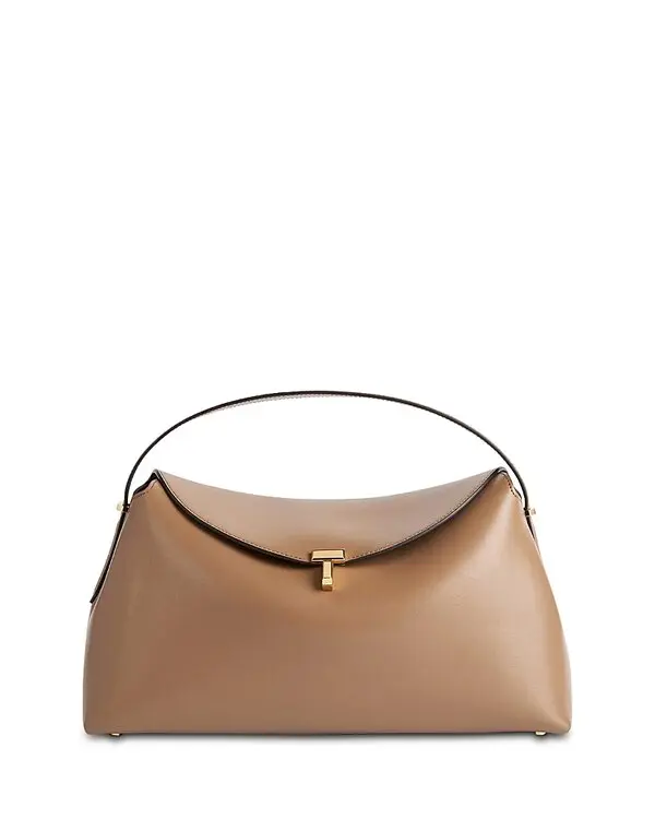 TOTEME T-lock Convertible Top Handle Bag - Camel Smooth-leather