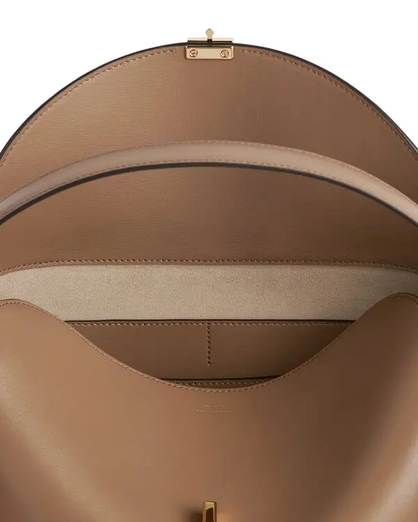 TOTEME T-lock Convertible Top Handle Bag - Camel Smooth-leather
