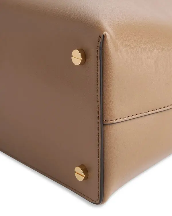 TOTEME T-lock Convertible Top Handle Bag - Camel Smooth-leather