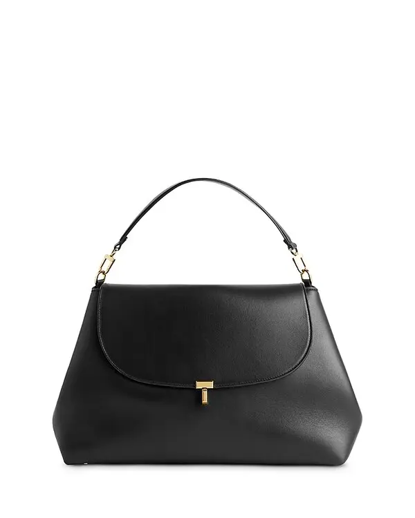 TOTEME T-lock Leather Satchel - Black