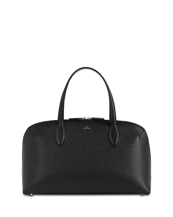 TOTEME Large Grained-leather Day Tote - Black
