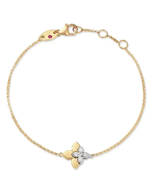 Roberto Coin 18k Diamond Love In Verona Double Flower Bracelet - Gold
