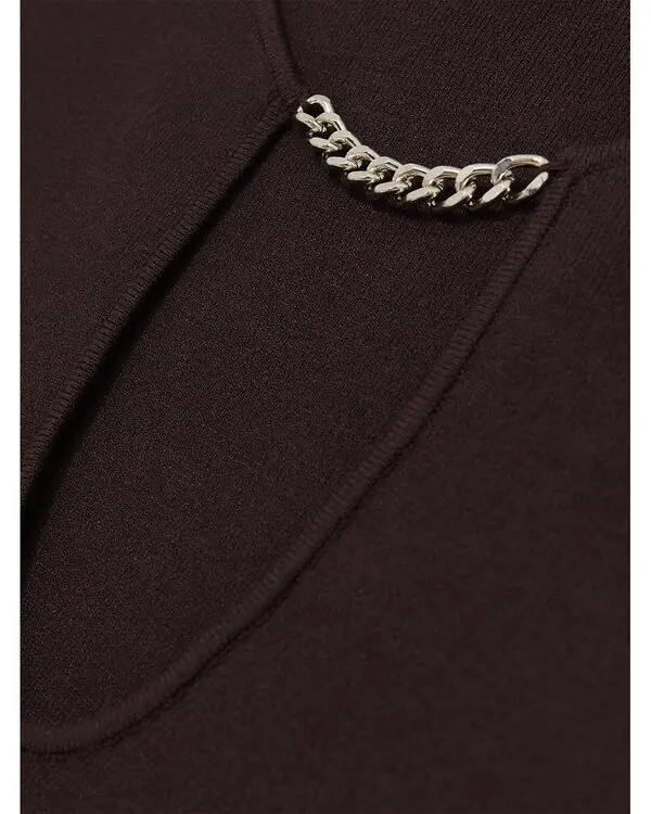 REISS Tilly Keyhole Cut Out Top - Plum