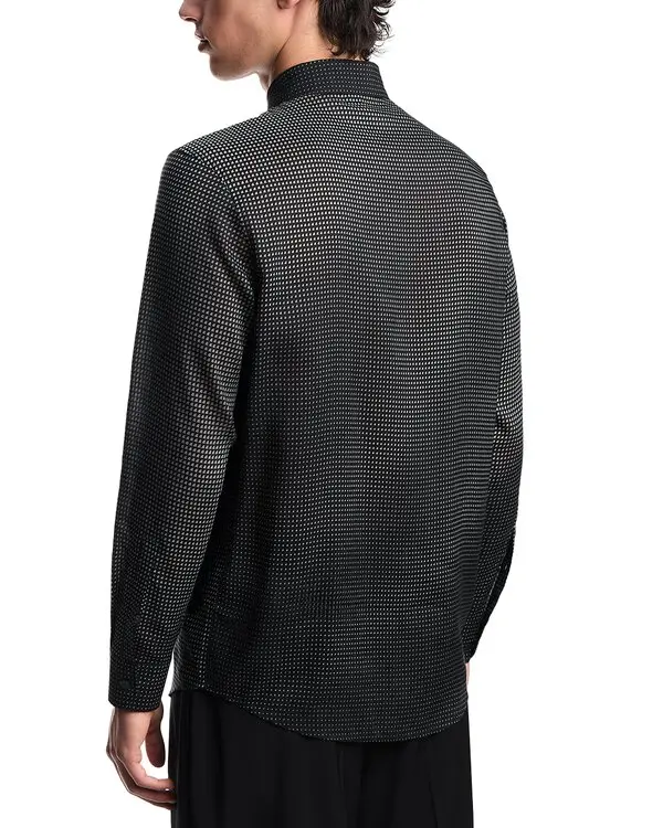 Emporio Armani Micro Pattern Print Comfort Fit Button Down Shirt