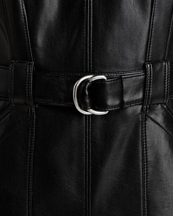 Cinq À Sept Portia Faux Leather Midi Dress